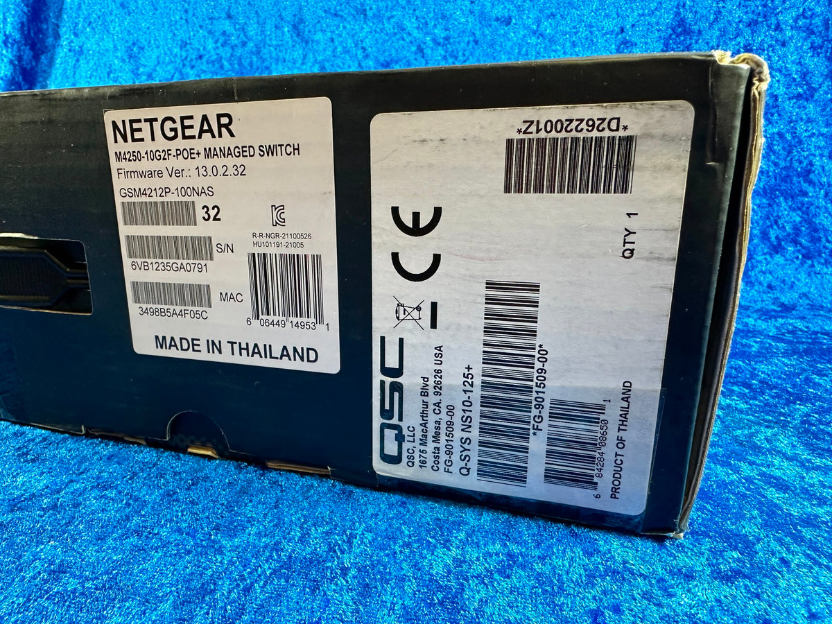NEW! Q-SYS NS Series QSC/Netgear NS10-125+ High-Performance Network Sw – Custom Integrator Stockroom