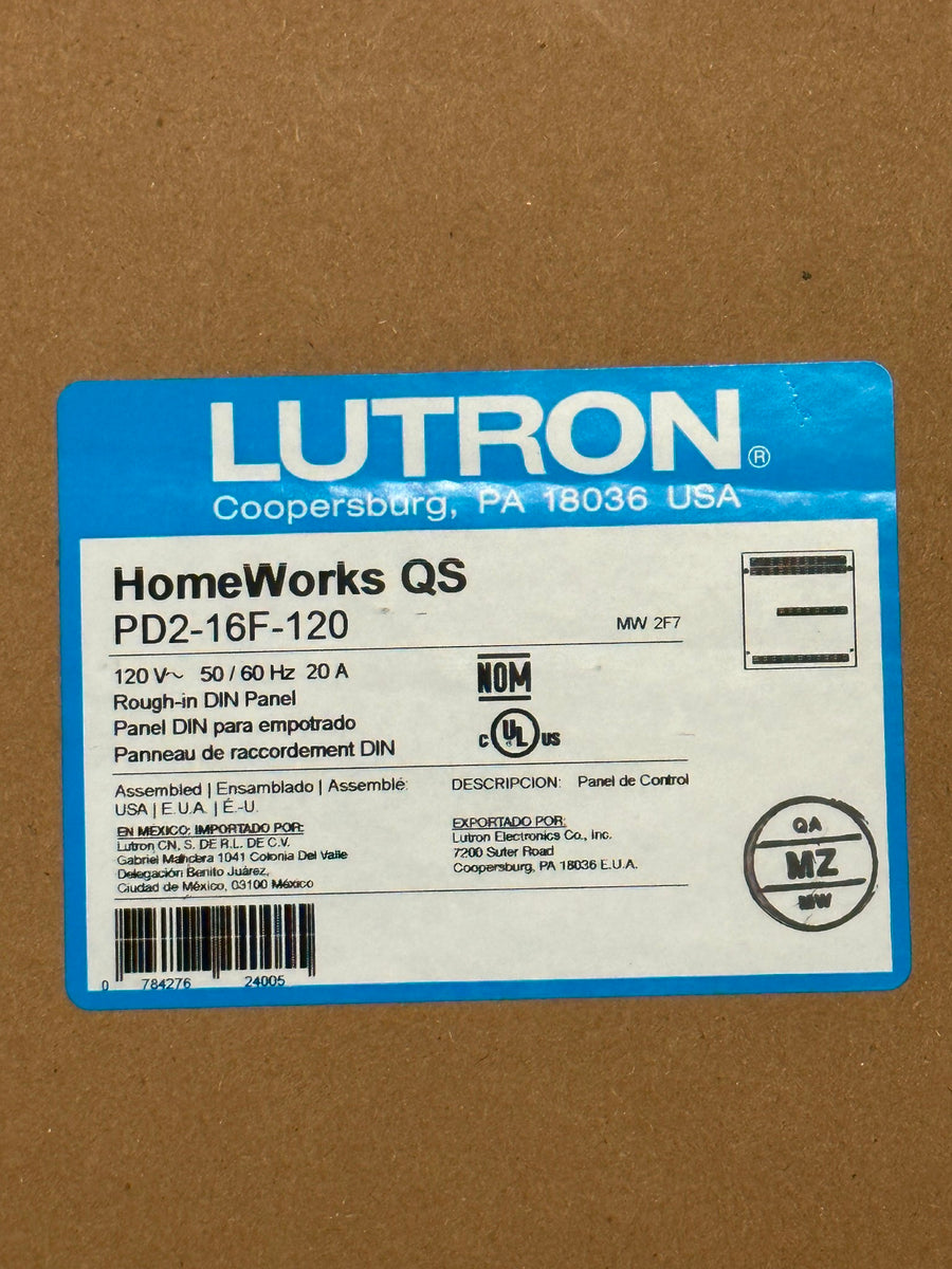 NEW! Lutron PD2-16F-120 2-Module DIN Satellite Panel for HomeWorks QS ...